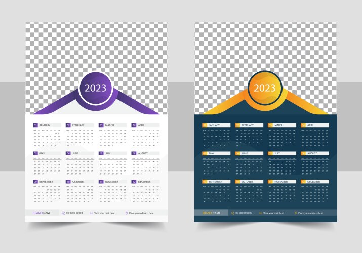 2023 calendar planner template design Royalty Free Vector