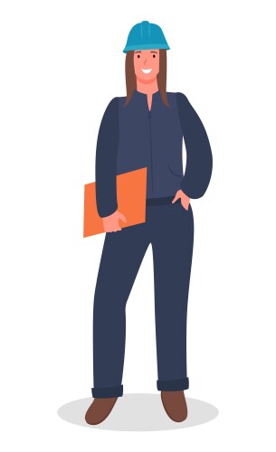 Woman engineer portrait Royalty Free Vector Image