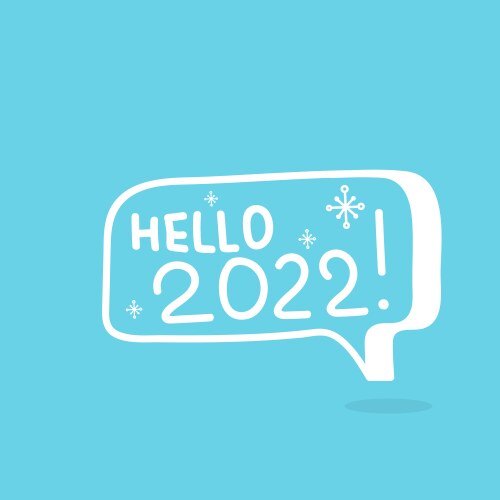 2022 hello winter with snowflake Royalty Free Vector Image