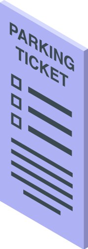 Parking ticket icon showing fine for illegal Vector Image