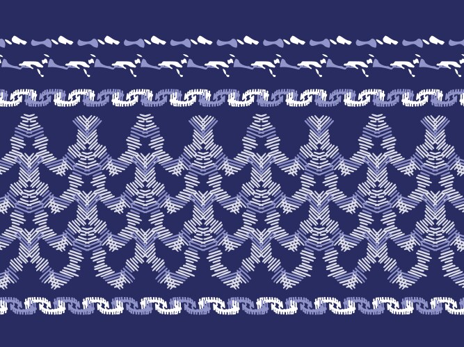 Indigo blue stitch effect abstract seamless Vector Image