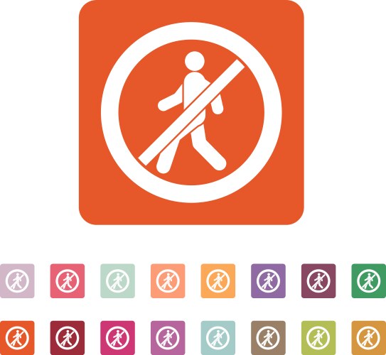 No entry icon disallowed and danger warning Vector Image