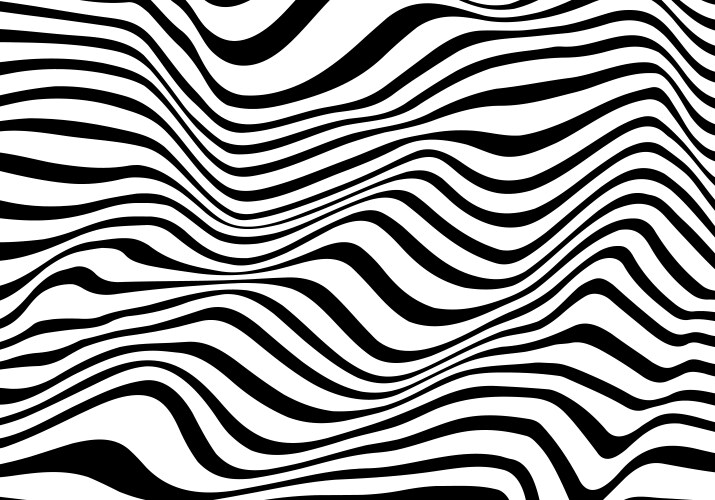 Abstract black and white wavy line optical Vector Image