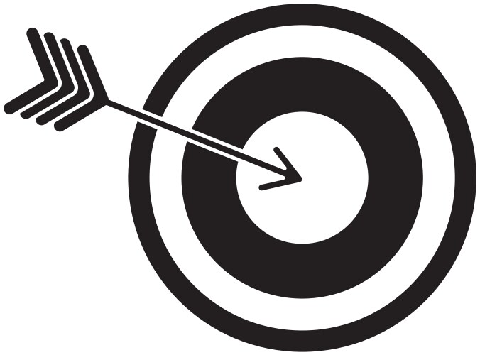 Target with arrow icon Royalty Free Vector Image