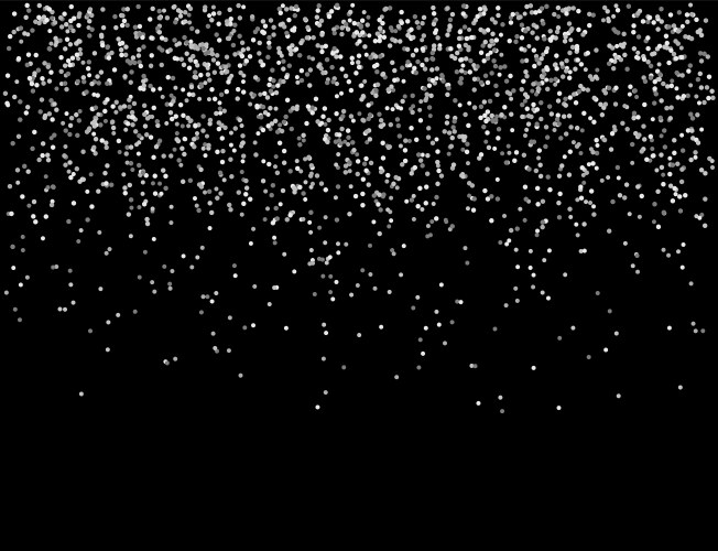 White dots falling from sky on black background Vector Image