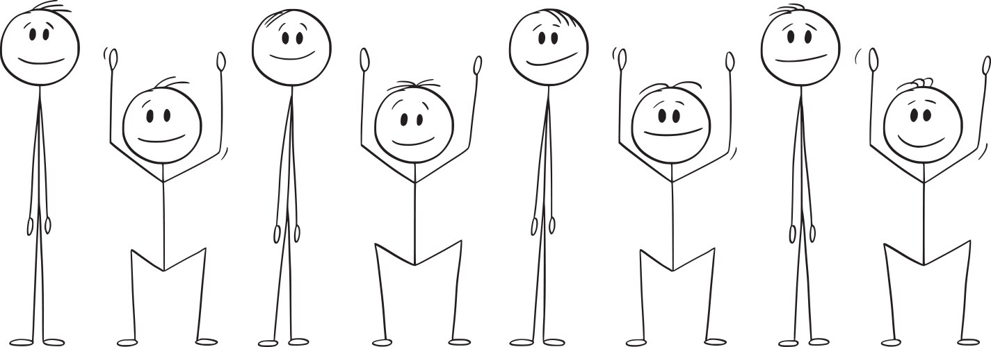Stick Figures Thank You Doodle Royalty Free Vector Image