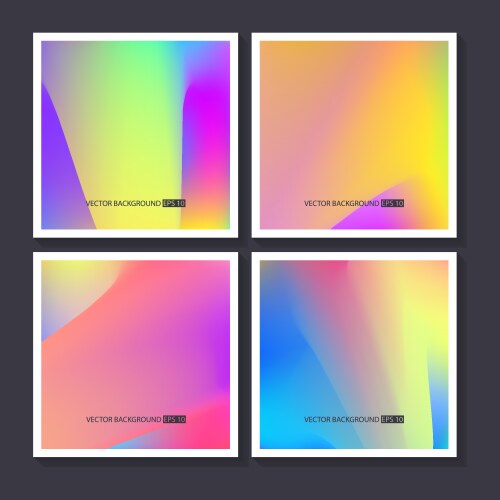 Colourful backgrounds set mesh template Royalty Free Vector