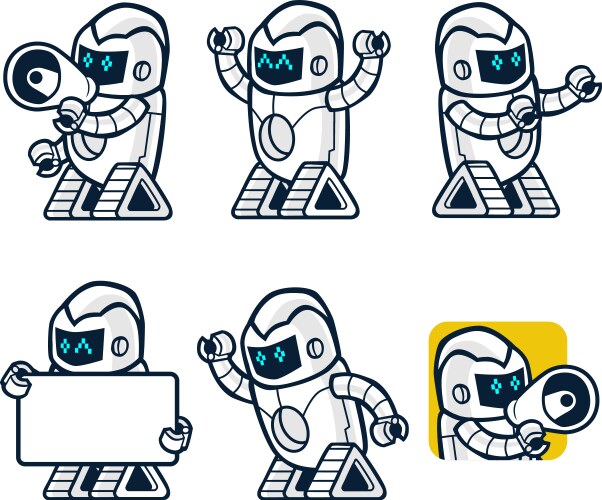 Robot Poses Vector Images (over 1,300)