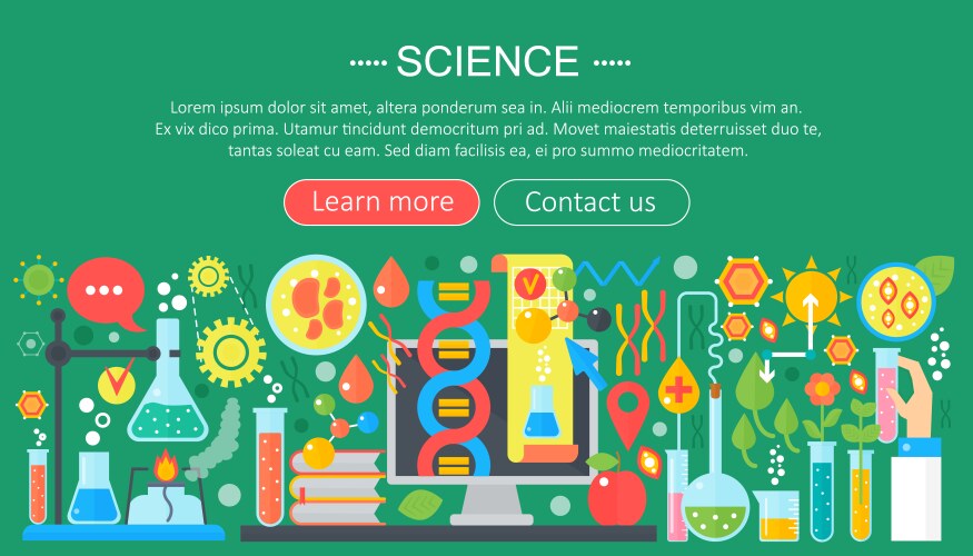 Neurons science horizontal banner Royalty Free Vector Image