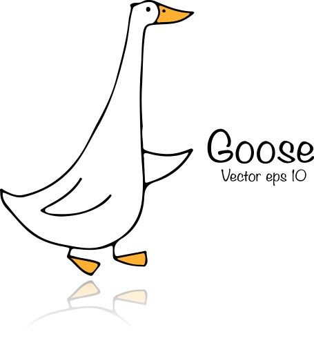 Cartoon smiling goose Royalty Free Vector Image