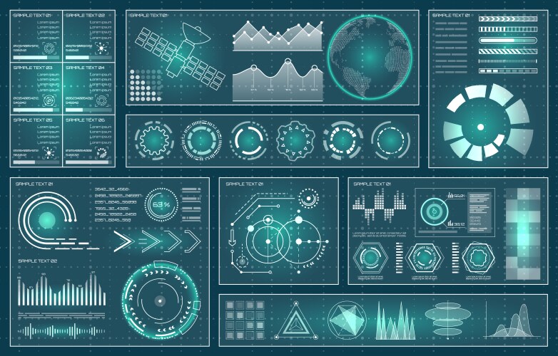 Abstract hud ui futuristic frame control center Vector Image