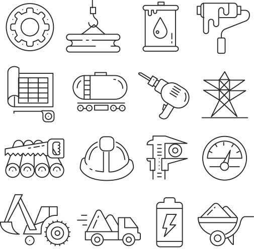 Architecture construction building icon set Vector Image
