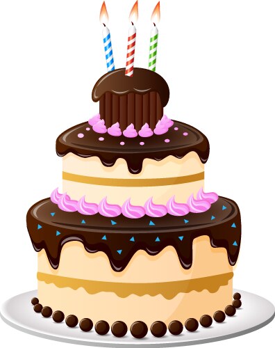 Birthday cake cartoon Royalty Free Vector Image