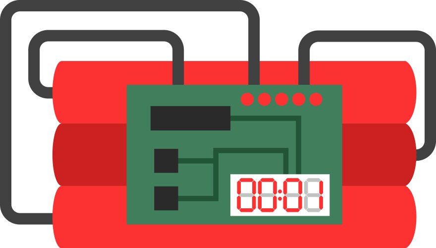 Impact tnt bomb cartoon Royalty Free Vector Image