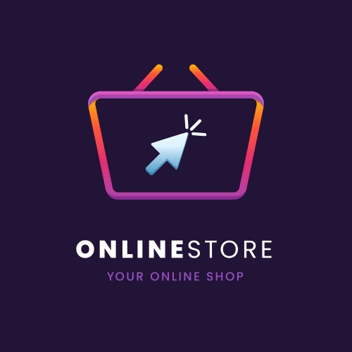 Gradient instagram shop logo Royalty Free Vector Image