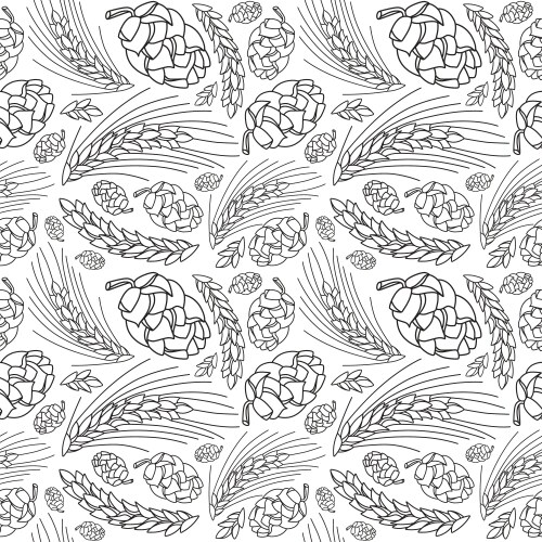 Craft beer brewery seamless pattern Royalty Free Vector