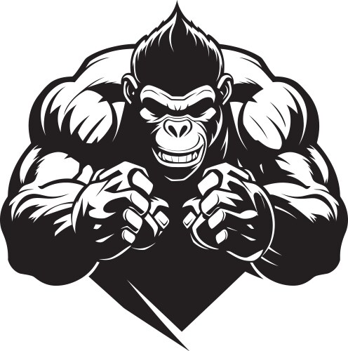Gamepad gladiator powerful primate emblem muscle Vector Image