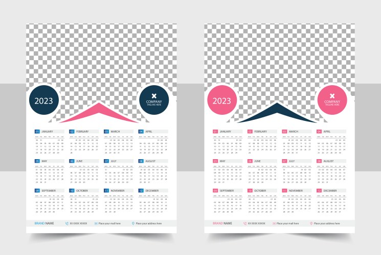 2023 calendar planner template design Royalty Free Vector