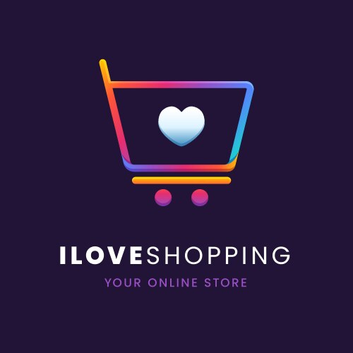 Gradient instagram shop logo Royalty Free Vector Image