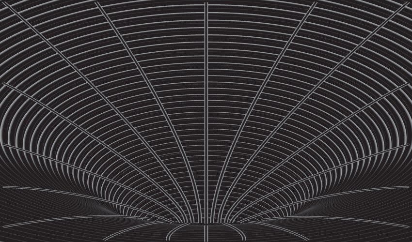 Twisted tunnel lined with gray tiles digital Vector Image