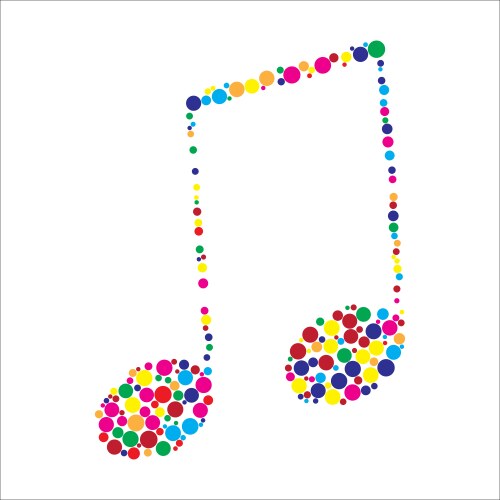 Dotted music note flat Royalty Free Vector Image