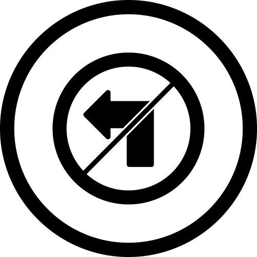 No left turn icon Royalty Free Vector Image - VectorStock