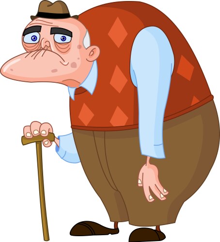 Isolated old man portrait Royalty Free Vector Image