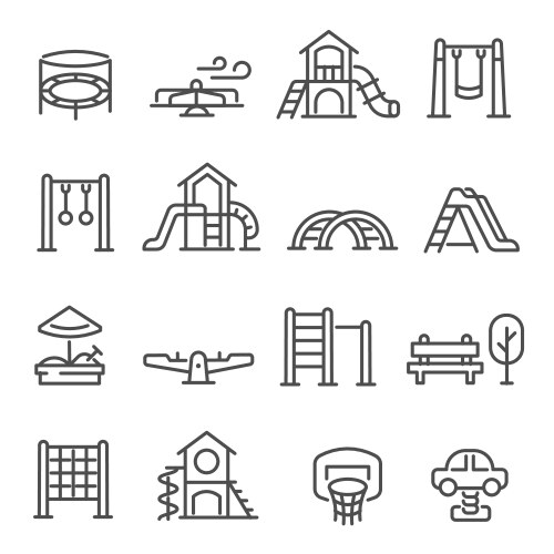 Playground icon set Royalty Free Vector Image - VectorStock