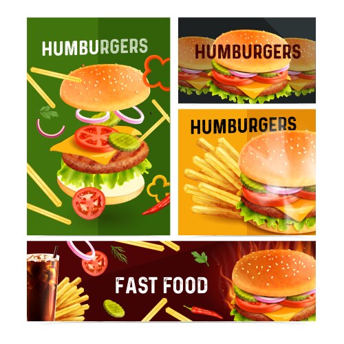 Fast food menu chalkboard poster set Royalty Free Vector