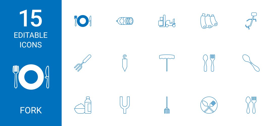 14 fork icons Royalty Free Vector Image - VectorStock