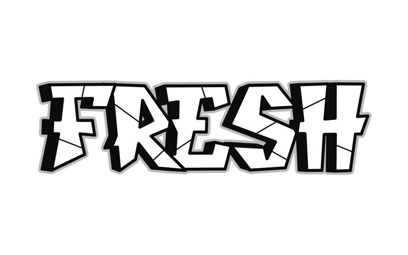 Fresh word trippy psychedelic graffiti style Vector Image
