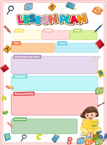 Cheerful young girl sitting on a stack of books Vector Image