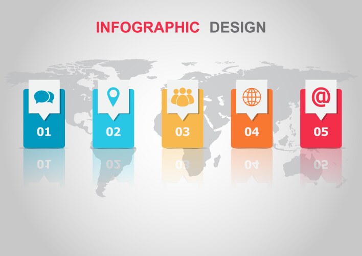 Infographic template with communication icons Vector Image