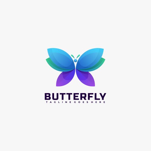 Colorful butterfly logo overlay transparent Vector Image