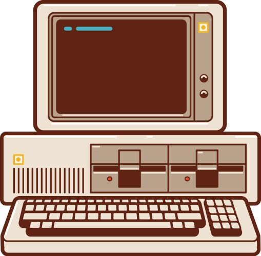Classic computer from 1998 Royalty Free Vector Image