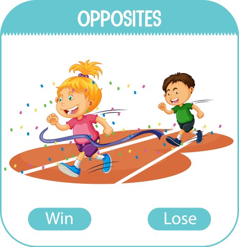 Opposite adjectives in and out Royalty Free Vector Image