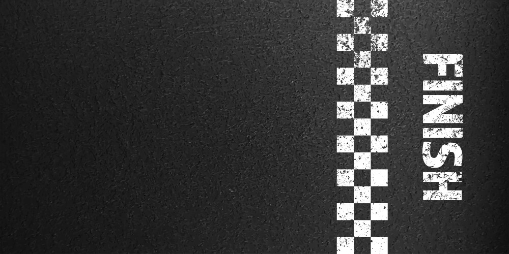 Asphalt road with white finish line marking Vector Image