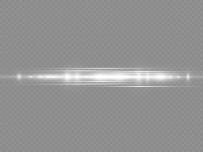 Horizontal light rays flash white line Royalty Free Vector