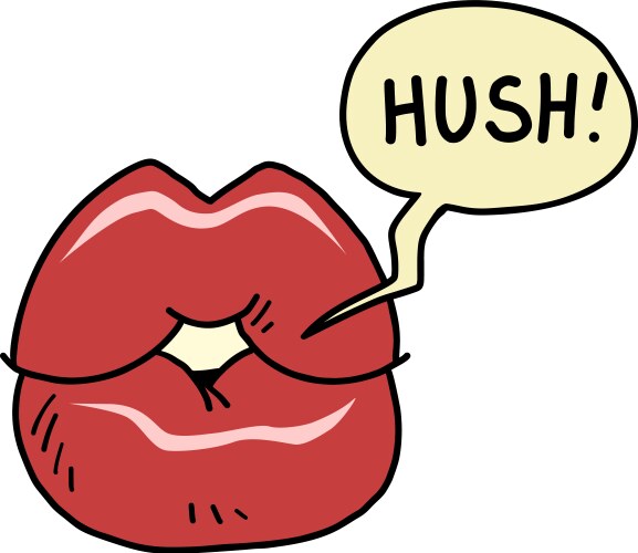 Finger on lips girl Royalty Free Vector Image - VectorStock