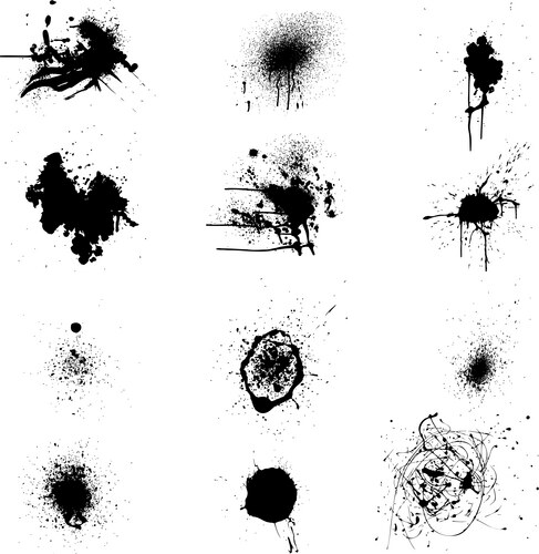 Ink splat collection Royalty Free Vector Image