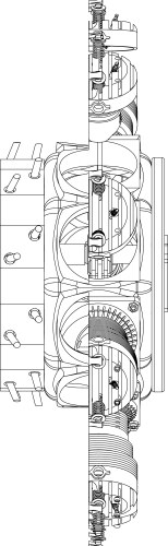 Disassembled radial engine on a white Royalty Free Vector