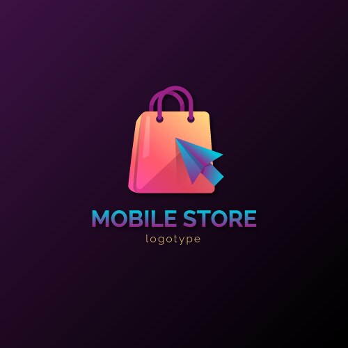 Gradient instagram shop logo Royalty Free Vector Image