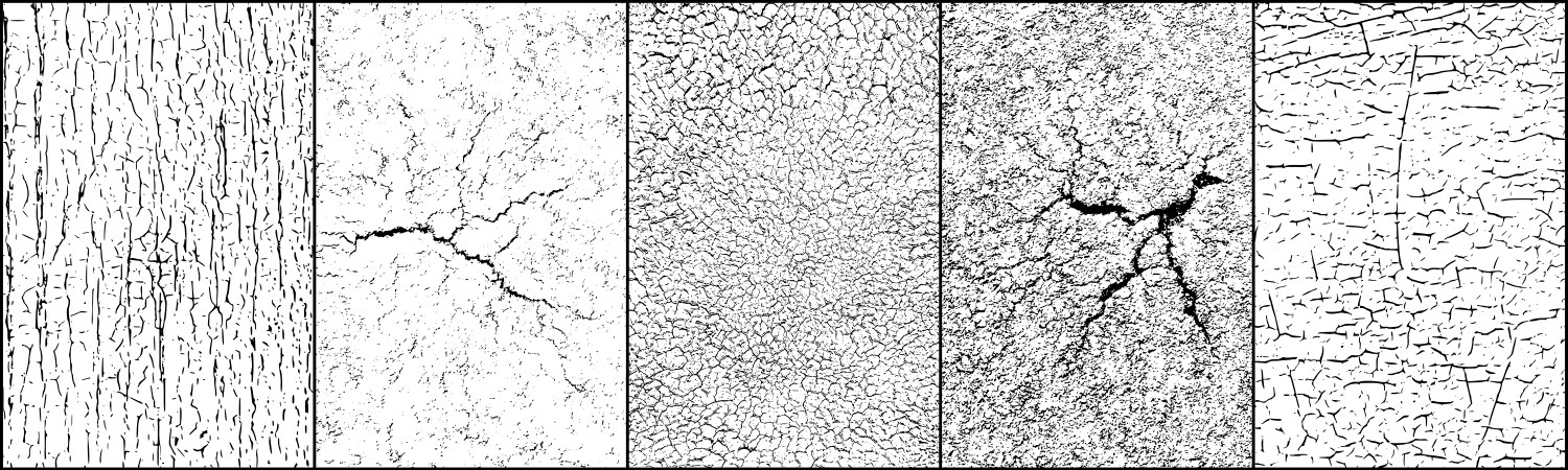 Set of cracks overlay textured Royalty Free Vector Image