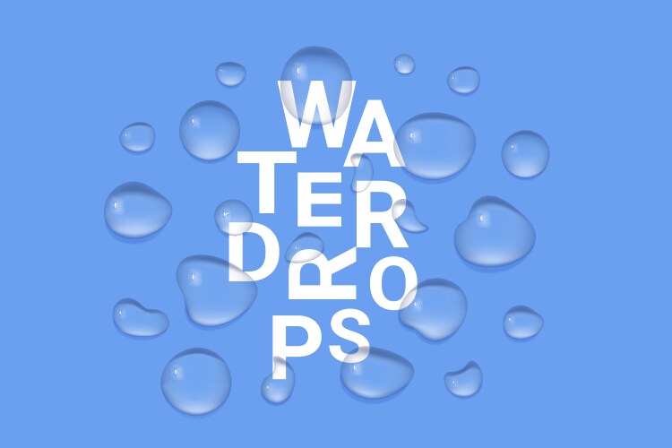 Water drops word nature Royalty Free Vector Image