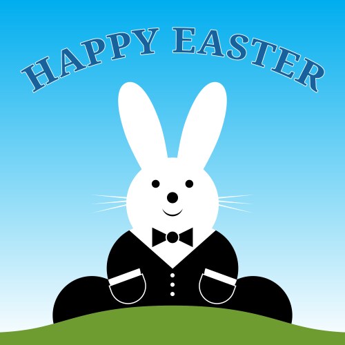 Easter bunny with big egg art Royalty Free Vector Image