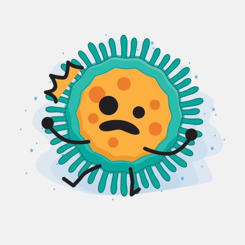 Virus cute character with simple face hands Vector Image