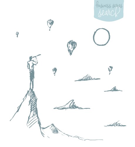 Businessman looking future concept sketch Vector Image