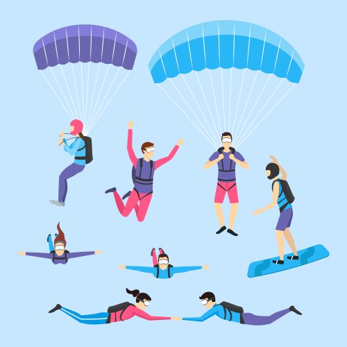 Cartoon happy boy skydiving Royalty Free Vector Image