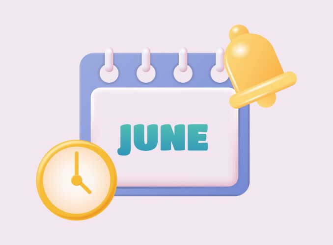 3d calendar icon august daily schedule planner Vector Image