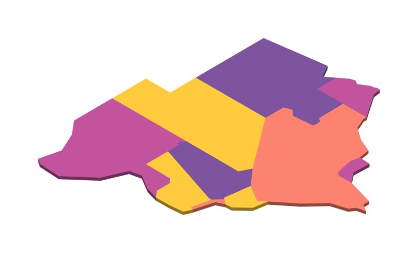 Botswana political map of administrative divisions